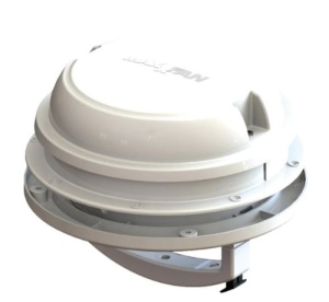 Maxxair Maxxfan Deluxe Roof Vent Tinted, Smoke, White