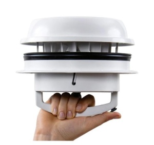 Maxxair Maxxfan Deluxe Roof Vent Tinted, Smoke, White