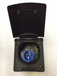 Fawo 240v Mains Inlet Flush fitting Socket - Black