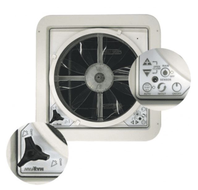 Maxxair Maxxfan Deluxe Roof Vent Fan With Remote Control 350mm