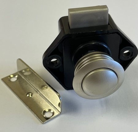 Mini Nickel Silver Push Button Door Catch For Campervans, caravans ...