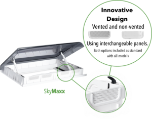 Maxxair Maxxfan Deluxe Roof Vent Tinted, Smoke, White